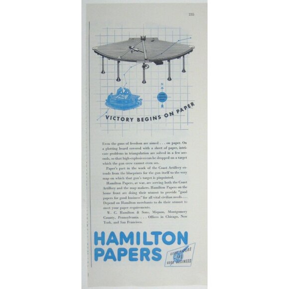 Hamilton Papers | Other | 944 Vintage Hamilton Papers Print Ad Victory ...
